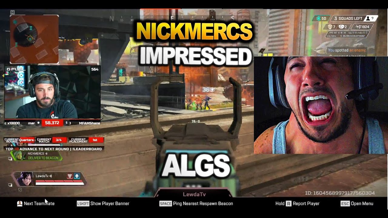 Lewda Impressed Nickmercs With Insane Clutch in algs ( apex legends ) - APEX LEGENDS RECOMMENDED ...